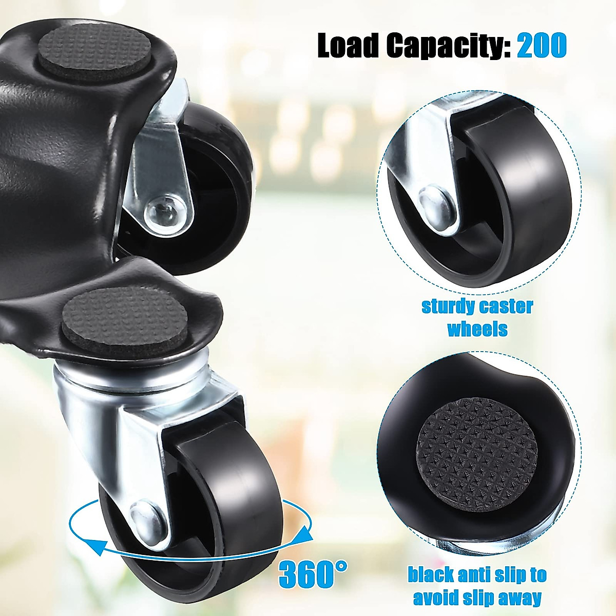 12 Pcs Furniture Moving Dolly 3 Wheel Steel Tri Dolly Heavy Duty Movers Mobile Rollers Triangle Swivel Caster Easy Moving Tool for Home Furniture 200 Lbs Load Capacity