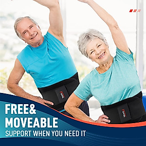 FEATOL Back Brace for Lower Back Pain Relief，Heavy Work Lifting, Sciatica, Herniated Disc with Ergonomically 3D Silicone Pad Men & Women L/XL