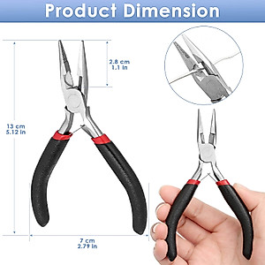 Billbotk Needle Nose Pliers For Jewelry Making, Long Nose Craft Pliers, Needlenose Pliers For Jewelry Making