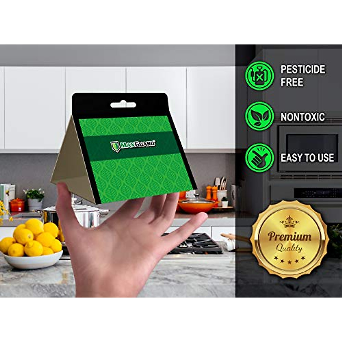 MaxGuard Pantry Moth Traps (24 Pack) with Extra Strength Pheromones | Non-Toxic Sticky Glue Trap for Food and Cupboard Moths in Your Kitchen | Trap and Kill Seed Grain Flour Meal Moths Pests |