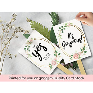 PureRejuva Wedding Dress Shopping Signs Paddles - Say yes to the Dress Props – Ideal for Bridal Dress Shopping Fun with your Bridesmaids (25 Pieces)