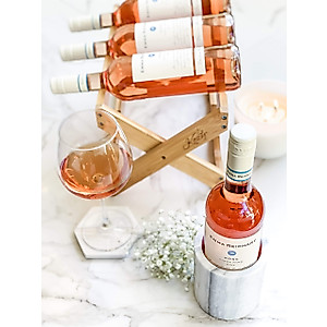 Kozy Kitchen Countertop Wine Rack- 100% Organic Bamboo- Wine Organizer- Wine Holder- Tabletop Display (100% Bamboo- Foldable)