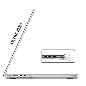 B BELK Compatible with MacBook Pro 14 inch Case 2023 2022 2021 Release M2 A2779 A2442 M1 Pro/Max Chip with Touch ID, Clear Plastic Hard Shell Case with Keyboard Cover + Screen Protector, Transparent