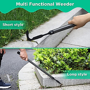Lilyvane Crack Weeder, Manual Crevice Weeding Tool Weed Puller with 29” Handle for Sidewalk Paver Deck Boards, Crack Weeder Crevice Weeding Tool Metal Handle