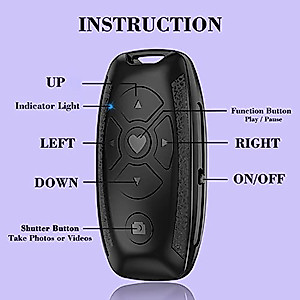 Bomilado Shutter Remote Control for iPhone Camera & TikTok Remote, Camera Wireless Remote Control for Android-Can Use to Scroll Videos for TikTok,Turn Pages and Adjust Volume-Compatible with Tablets