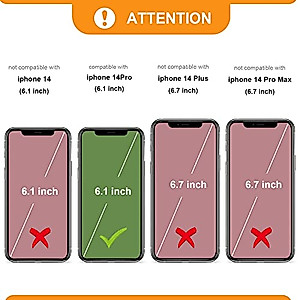 Bocasal Crossbody Wallet Case for iPhone 14 Pro with RFID Blocking Card Slot Holder, Magnetic Flip Folio Purse Case, PU Leather Zipper Handbag with Detachable Lanyard Strap 6.1 Inch 5G (Black)