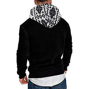 Hoodies for Men Thenlian Men‘s Christmas Autumn Winter Casual Sweatshirt Hoodies Top Blouse Tracksuits(Black, XL)