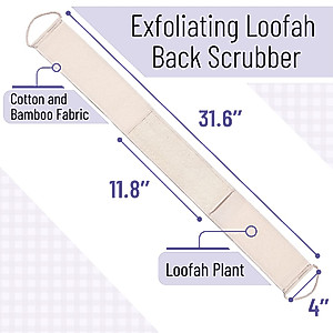 Slick- Exfoliating Loofah Back Scrubber for Shower, Back Scrubber, Loofah Back Scrubber, Shower Back Scrubber, Back Washer, Back Exfoliator, Exfoliating Back Scrubber, Back Cleaner for Shower