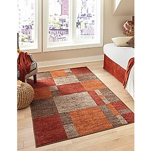 Unique Loom Autumn Collection Area Rug - Providence (10' x 14' 1" Rectangle, Multi/ Beige)
