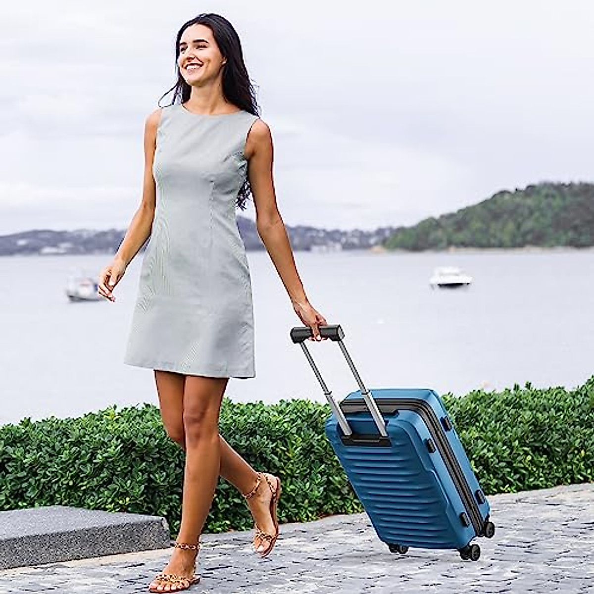 MGOB 28 Inch Luggage with Spinner Wheels, 28 Inch Hardside Suitcase with Expandable, Lightweight PC Luggage with TSA Lock, Checked-Large 28-Inch(Blue)