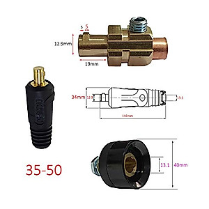 RIVERWELD TIG Welding Cable Panel Connector-plug DKJ35-50 DKZ35-50 Dinse Quick Fitting 315Amp 4pcs