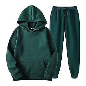 Women Hoodies Tracksuit Long Sleeve Sweatshirts Jogger Pant 2 Piece Outfits Lounge Sets Oversized Sweatsuits Casual set #01 Green Medium