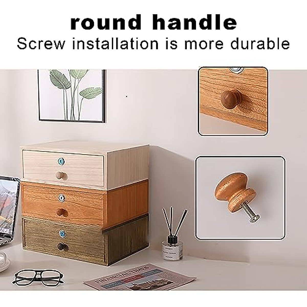 OOCCO Desktop Drawer Cabinet,Flat File Cabinet Storage,Office Supplies A4/Receipt File Organizer,Desktop Storage Box with Lockable Drawers,1/2/2 Tier with Lock (Size : 35 * 26 * 36CM/14 * 10 * 14IN)