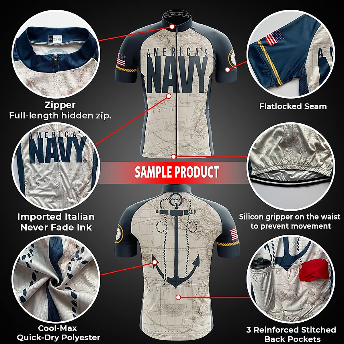 ZOLO GIFTS Men’s Cycling Jersey I Like German Shepherd and Maybe Like 3 People Short Sleeve Bike Shirt with Pockets Size L Multicoloured