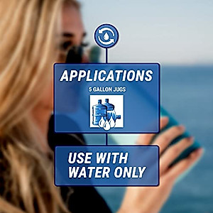 Dolphin Water Pump 8080-T, Manual Drinking Water Pump for 5 Gallon Bottles, Fits 2 to 6 Gallon Bottles, BPA-Free, Secure Fit on Crown Top or Screw Top Bottles, Silicon Tube for Irregular Water Bottles