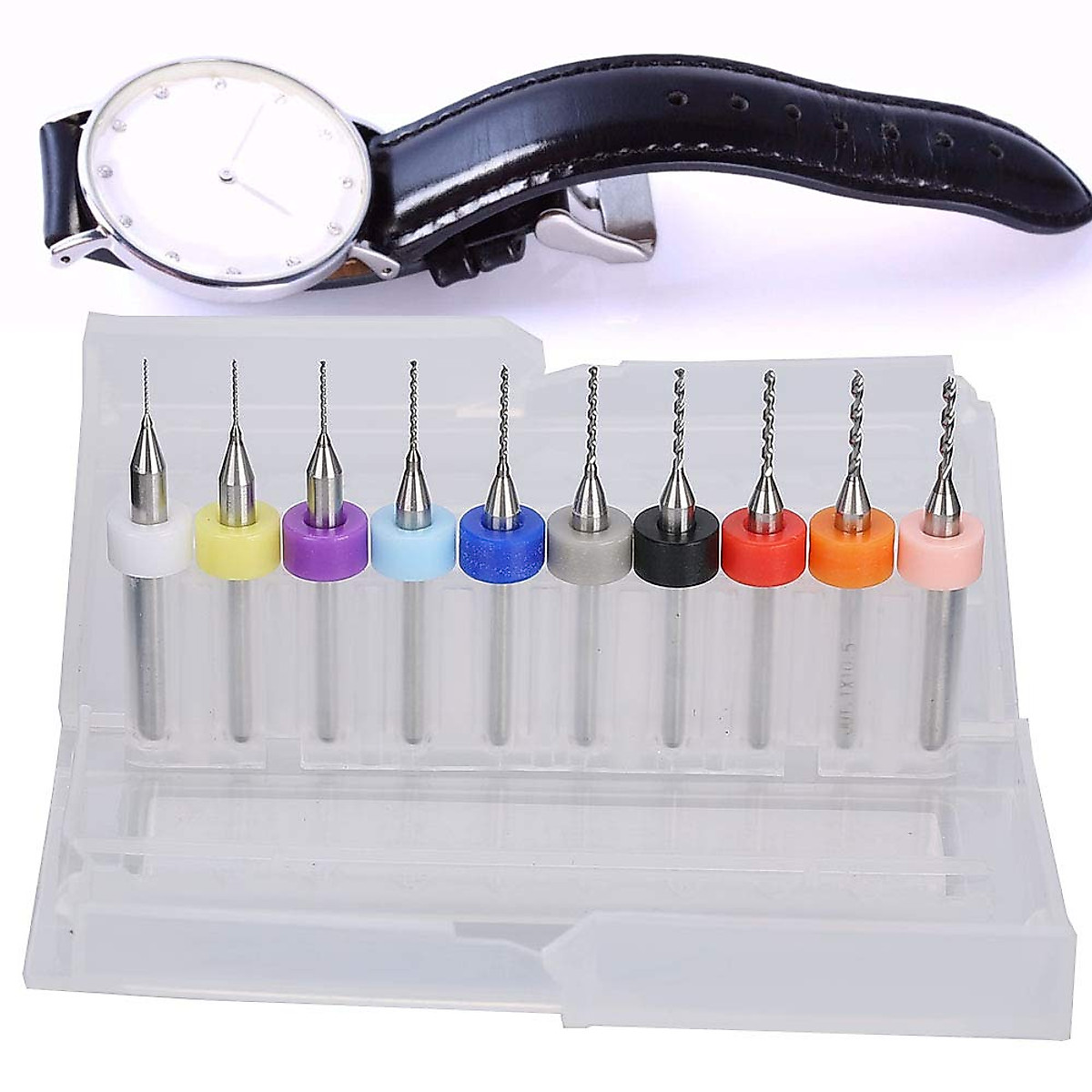 KIKYO Drill Bits, 10pcs 0.3-1.2mm Tungsten Steel Durable Drill Bit for PCB Circuit Board