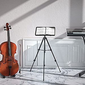 WALI Projector Tripod Stand, Portable Holder Mount for Universal Projector, Laptop, DJ Equipment with Adjustable Height 18 to 35 Inch, Perfect for Office, Home, Stage or Studio Use (PRS001), Black