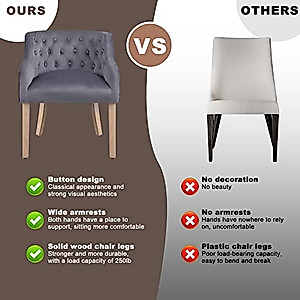 Home Office Desk Chair Set of 2, Faux Leather Modern Height Adjustable Task Chair with Armrest, Back and Wheels for Living Room Study Room and Bedroom, Light Grey Vanity Chair