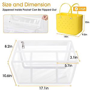 Tiga Clear Insert Divider Organizer for Bogg Bag - Sectional Organization of Items - Accessories for Bogg Bags - with Waterproof Zipper Storage Bag - PVC Material