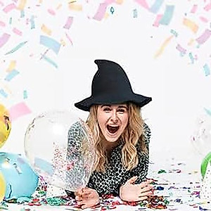 Youndcc Women's Witch Hat Christmas Halloween Party Foldable Cosplay Costume hat (Black)