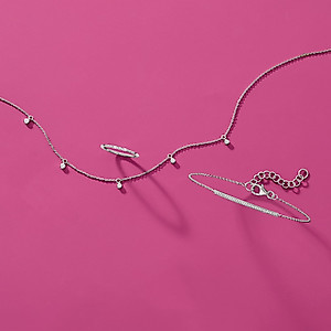 Ross-Simons RS Pure 0.10 ct. t.w. Diamond Bar Bracelet in Sterling Silver. 7 inches