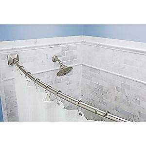 Moen CSR2164BN 72 in. Permanent Mount Adjustable Curved Shower Rod, Brushed Nickel