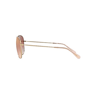 Coach HC7079 Sunglasses, Light Gold/Rose Gold Gradient Mirrored, 58 mm