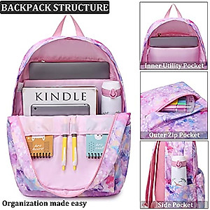 JIANYA School Backpack for Teen Girls School Bags Lightweight Kids Girls School Book Bags Backpacks Sets