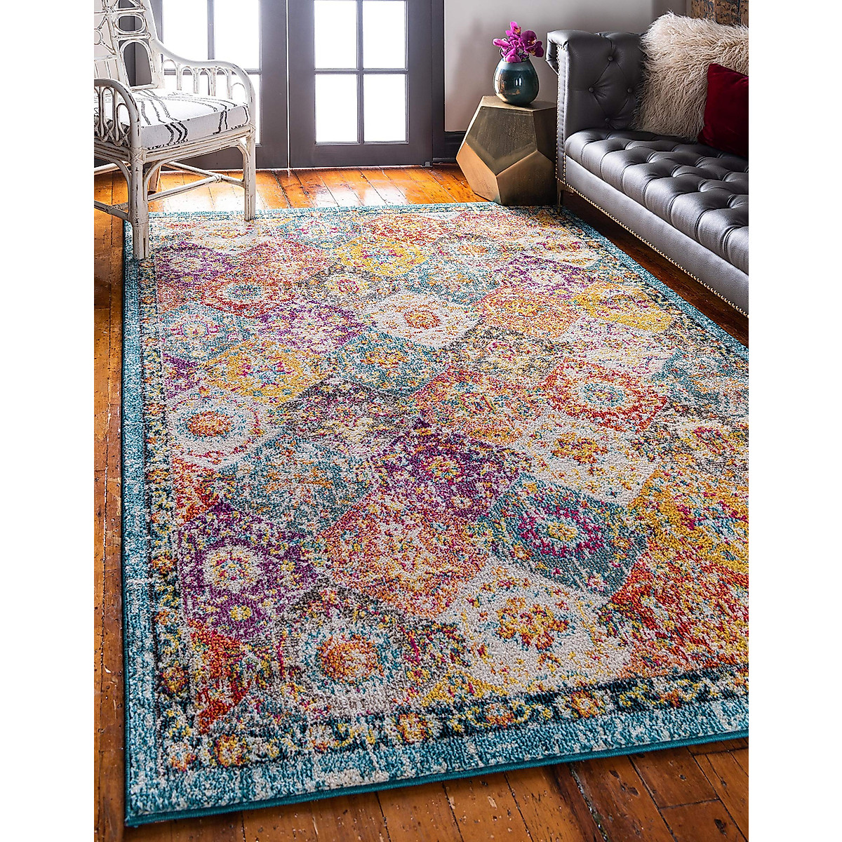 Unique Loom Penrose Collection Area Rug - Blake (9' 10" x 13' 11" Rectangle, Multi/ Blue)