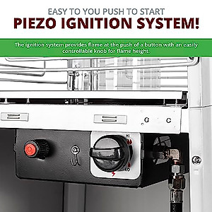 Kinger Home 46000 BTU Outdoor Propane Patio Heater with Wheels, 88 Inch Tall, Commercial & Residential