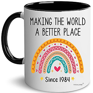 Vivulla68 40th Birthday Gifts Women Men, 1984 40th Birthday, 40 Year Old Birthday Gifts For Women Men, 40th Birthday Gift Ideas, Gifts For 40 Year Old Women,1984 Birthday Gift For Women, 40th Mug