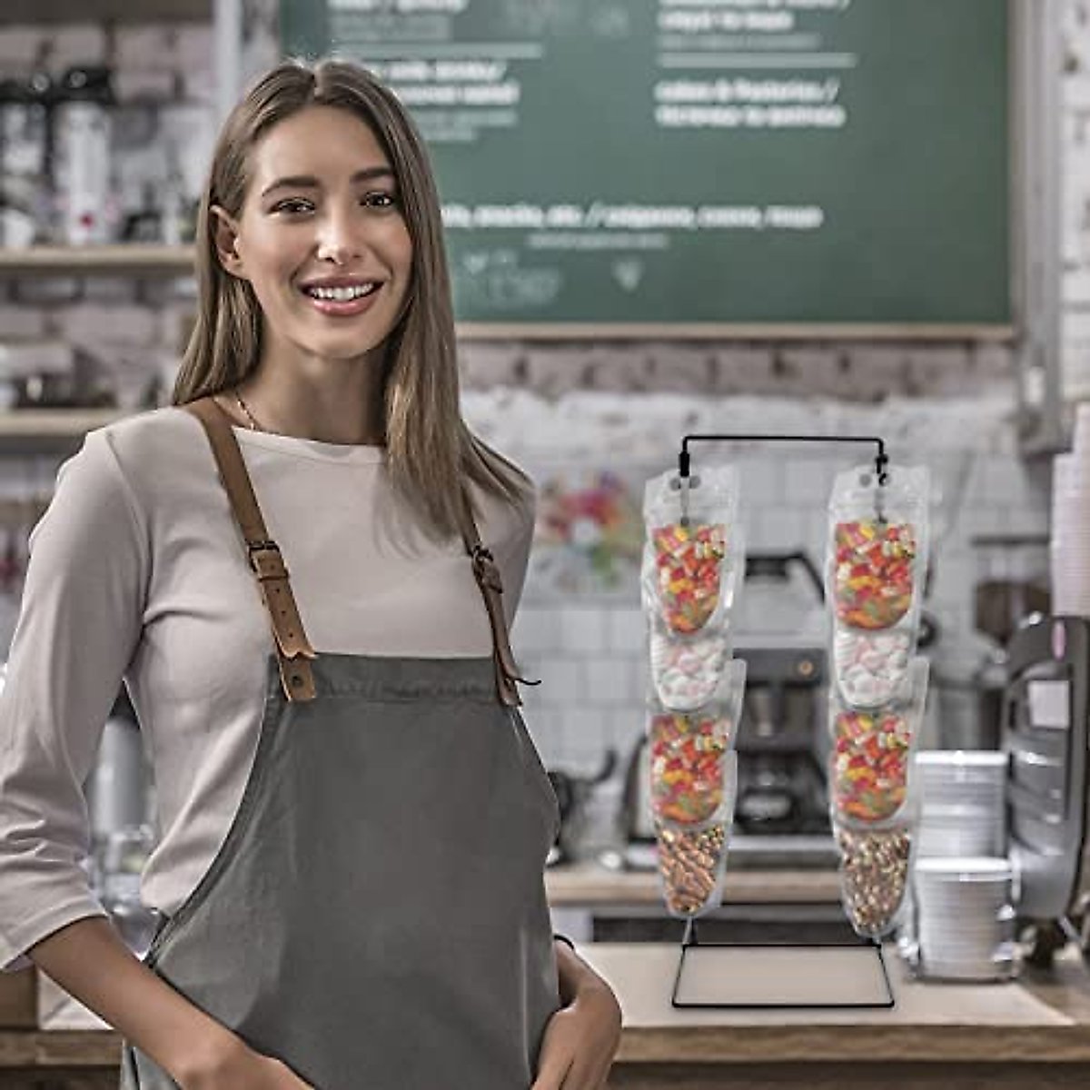 UTILE Countertop Snack Rack Display– Multi-Purpose Counter Stand Organizer for Retail, Stores, Parties, Candy Display and Holder and Chip Display Rack (Matte Black, 24’’ Tall x 9’’ Wide)