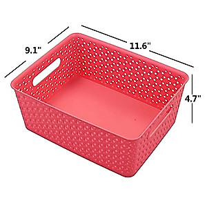 Anbers Plastic Storage Baskets for Organizing, Classroom Baskets, Set of 4