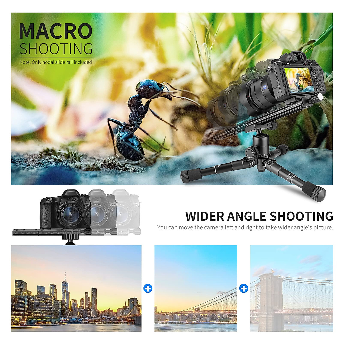 Neewer 200mm Professional Rail Nodal Slide Metal Quick Release Clamp for Camera