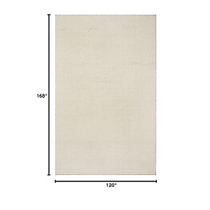SAFAVIEH Natura Collection Area Rug - 10' x 14', Ivory, Handmade Solid Wool, Ideal for High Traffic Areas in Living Room, Bedroom (NAT801A)