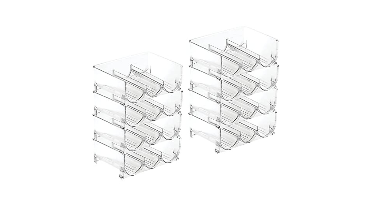 mDesign Stackable Plastic Wine Rack - Organize Better