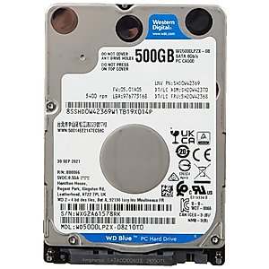 WD Blue WD5000LPZX 500 GB Hard Drive - 2.5" Internal - SATA (SATA/600)