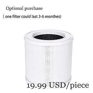 Air Purifier for Small Room HEPA Filter Cleaner:Bedroom Office, Desktop, Portable, Automatic detection of air quality, intelligent adjustment of filtration level Rechargeable Battery Powered
