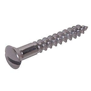 Hillman 1180 Brass Chrome Plated Oval Head Slotted Wood Screw 4 x 5/8 in. 45-Pack