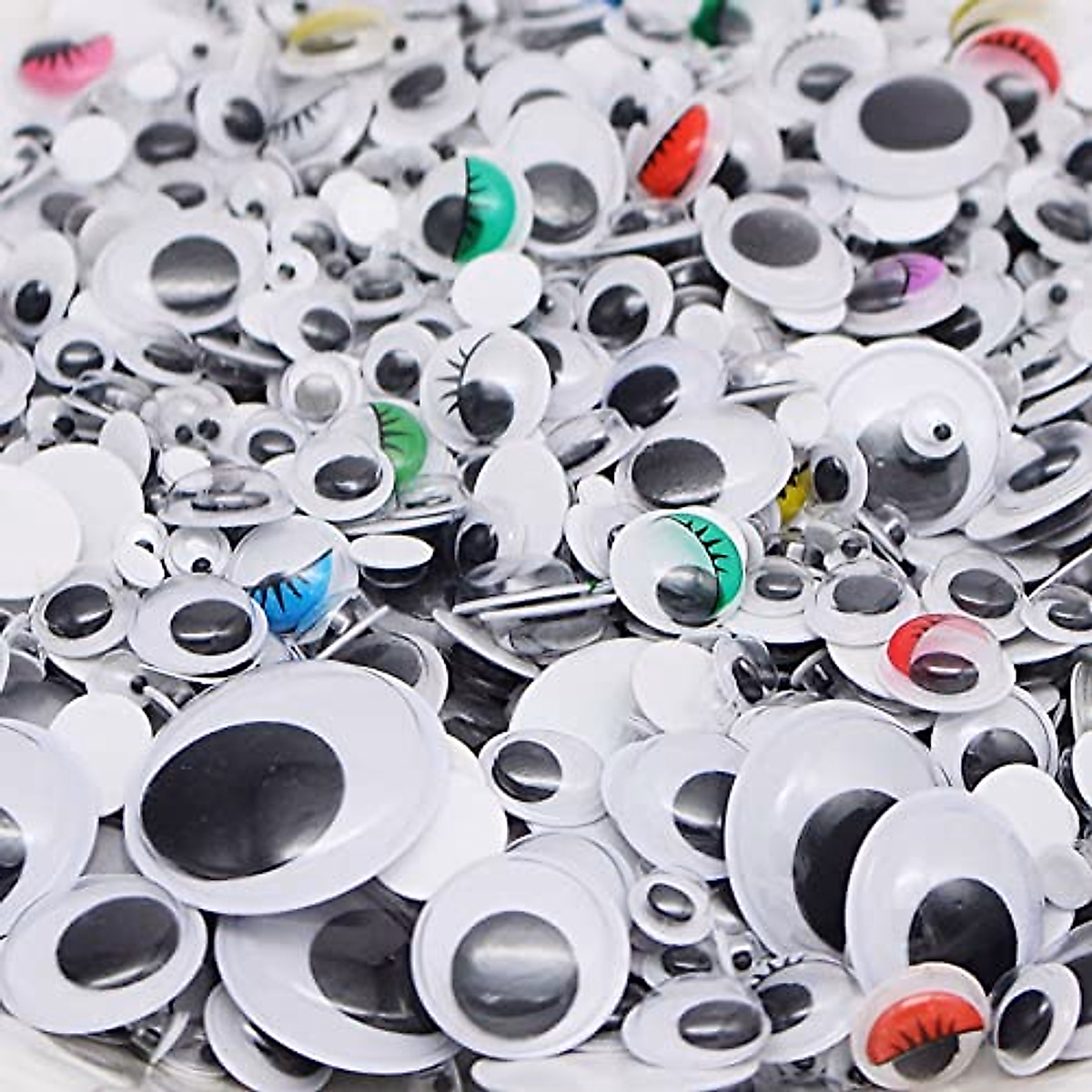 100pcs/50pcs Self-Adhesive Googly Wiggle Eyes DIY Scrapbooking Crafts Projects DIY Dolls Accessories Crafting(Multicolor Mixed 42PCS)