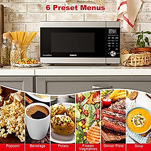 Galanz Microwave Oven ExpressWave with Patented Inverter Technology, Sensor Cook & Sensor Reheat, 10 Variable Power Levels, Express Cooking Knob, 1250W 2.2 Cu Ft Stainless Steel GEWWD22S1SV125