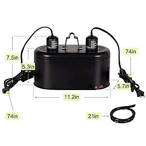 REPTI ZOO Reptile Dual Lamp Stand and Dual Reptile Light Fixture