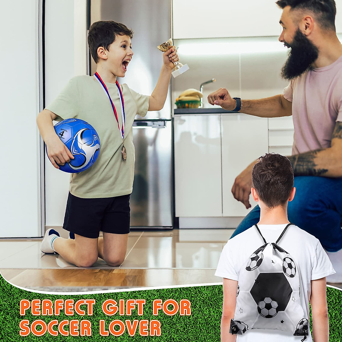 Soccer Training Equipment Kit Include 2 Soccer Balls 20 Soccer Cones and Drawstring Backpack Portable Training Aid Supplies Outdoor Agility Training Equipment for Youth Boys Girls(Novelty,Size 5)