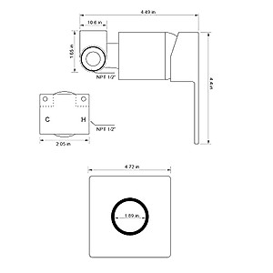 Weirun Bathroom Brass Shower Faucet Handle Temperature Control Mixer Rough-in Valve for Taps Shower Head Sprayer Bathtub Water Outlet Spout,Matte Black