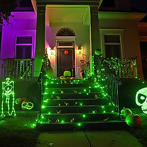 JMEXSUSS Halloween Decorations 33ft 100 LED Green Halloween Lights, 8 Modes Connectable Green Christmas Lights Clear Wire, Plug-in Green String Lights Indoor Outdoor Waterproof for Grinch, Christmas