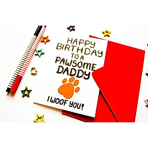 Pawsome Daddy Birthday, Dog Dad Birthday Card, Cute Birthday Card For A Dog Daddy From Dog, Pet Owner Fur Baby