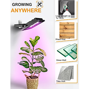 Dommia Plant Lights for Indoor Plants 350W Advanced Spectrum Wall-Attached Hanging Refugium Light for Aquarium Hydroponics Succulents Bonsai Blooming Veg Grow Lights for Seed Starting