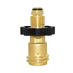 Joywayus Universal Propane Tank Adapter Converts POL to QCC1 / Type 1,Brass Valve Control Safety Device Propane Hose Adapter with Wrench,Old to New Connection Type