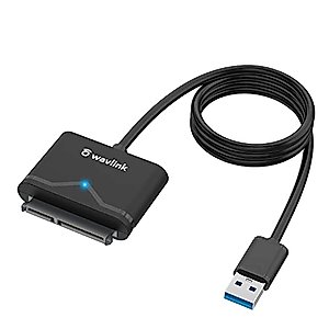 WAVLINK USB 3.0 to SATA Adapter Cable, External SATA III Hard Drive Connector for 2.5'' SSD/HDD & 3.5" HDD Data Transfer, Support UASP, Trim and S.M.A.R.T. with 3 mins Auto-Sleep, Max 18TB