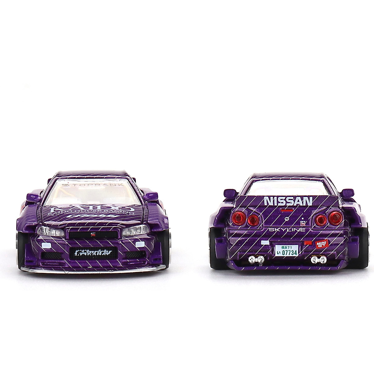 True Scale Miniatures Model Car Compatible with Nissan Skyline GT-R (R34) Top Secret Bayside Blue Limited Edition 1/64 Diecast Model Car MGT00531